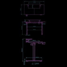 Elektricky výškově nastavitelný stůl HIGHLANDER - 120 cm, hnědá Lama Plus
