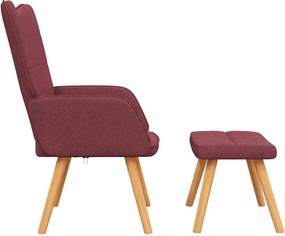 Relaxační křeslo se stoličkou vínové textil 327938