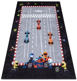 Dywany Luszczow Dětský kusový koberec JUNIOR 52108.801 pratelný  Závod, formule 1 pro děti protiskluz, šedá Rozměr koberce: 200 x 290 cm