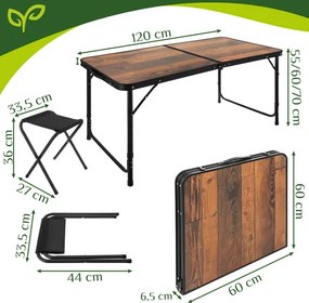 Skládací zahradní stůl Gardlov + 4 židle