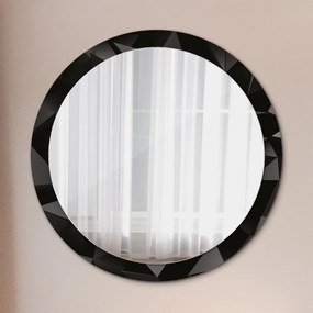 Kulaté zrcadlo tištěný rám Abstraktní černá fi 100 cm