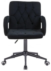 LuxuryForm Židle BOSTON VELUR na černé podstavě s kolečky - černá