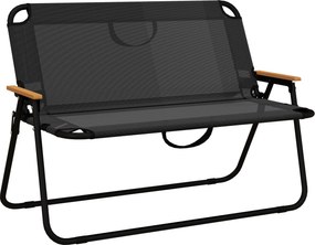 Outsunny Skládací zahradní lavice pro 2 osoby do 220 kg pro kempování Terasa Síťovina černá 108x65x73cm | Aosom.de