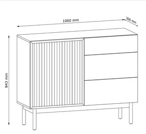 SAORI | komoda K1D3S | 106 cm | dub cremona