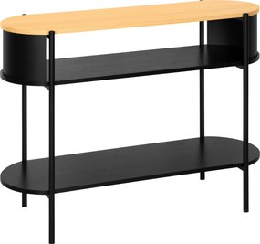 XXXLutz KONZOLOVÝ STOLEK, přírodní barvy, černá, kov, kompozitní dřevo, 100/39/76 cm Xora - Online Only konferenční stolky - 007968035003