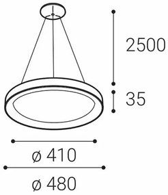 Led2 Závěsné LED svítidlo BELLA SLIM P-Z ø 48 cm Barva: Kávová, Stmívání: RF control