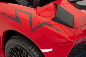 Ramiz Elektrické autíčko Lamborghini Aventador SV pro 2 děti červené + dálkové ovládání 2,4 GHz + EVA pěna + LED audio
