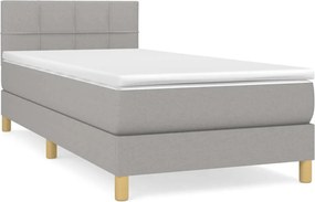 Box spring postel s matrací světle šedá 80 x 200 cm textil 3140569