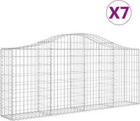 Klenuté gabionové koše 7 ks 200x30x80/100 cm pozinkované železo 3145414