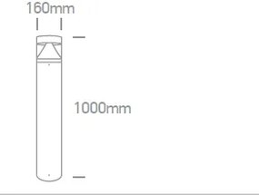 Trinity LID15355 Venkovní sloupkové svítidlo Polis LED 20W 3000K, antracit, výška 100cm, IP65