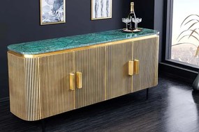 Luxusní komoda z masivního mangového dřeva s mramorovou deskou Veneziano 160cm