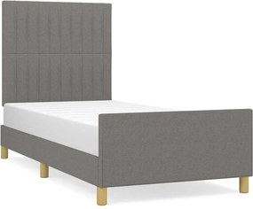 Rám postele bez matrace tmavě šedá 100 x 200 cm textil 3125196