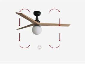 FARO 34283-11L - Stropní ventilátor KLIM M 1xE27/15W/230V borovice/černá + DO
