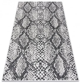 Dywany Łuszczów, Kusový koberec Sion Sisal Snake`s skin 22162 ecru/black – na ven i na doma, 80x150, šedá, chodba / předsíň