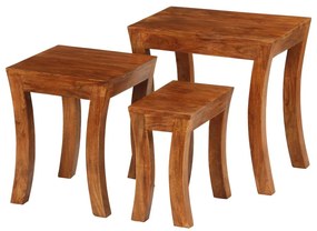 Sada hnízdových stolků 3 ks masivní akácie 50x35x50 cm hnědá 246101