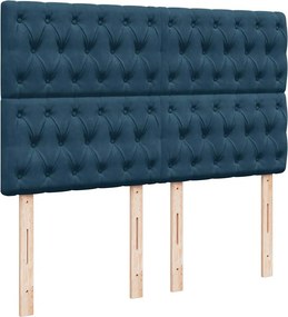 Box spring postel s matrací tmavě modrá 160x200 cm samet 3292392