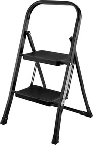 Skládací schůdky Wiltec – 150 kg, černá (66149)