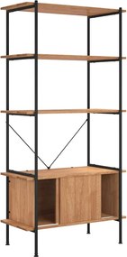 5patrový policový regál se skříňkou 80x40x163cm ocel a kompozit 336355