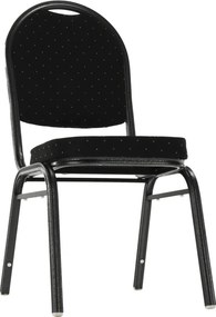 Židle, stohovatelná, látka černá / rám šedý, JEFF 2 NEW