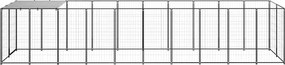 Psí kotec černý 6,05 m² ocel 3082201