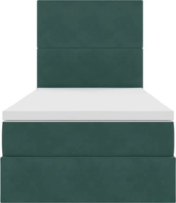 Postel s úložným prostorem a matrací Tmavě zelená 90 x 200 cm 3371946