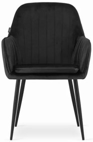 Sametová židle Warsaw černá