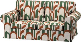 Potah na pohovku IKEA Ektorp 2-místná rozkládací NOVÝ MODEL 2012 barva zelená látka pletený vzor, vzorované