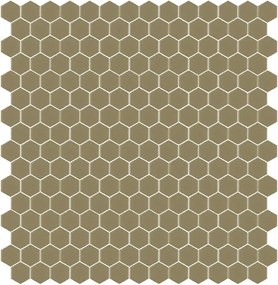 Hisbalit Skleněná mozaika hnědá Mozaika 328A SATINATO hexagony 2,3x2,6 (33,33x33,33) cm - HEX328ALH