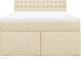 Box spring postel s matrací krémová 140x200 cm textil 3288230