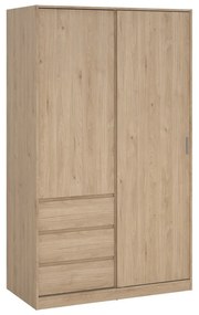 Šatní skříň v dekoru dubu s posuvnými dveřmi v přírodní barvě 119x200x60 cm Naia – Tvilum