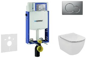 Geberit Kombifix - Set předstěnové instalace, klozetu a sedátka Ideal Standard Tesi, tlačítka Sigma01, matný chrom 110.302.00.5 NF3