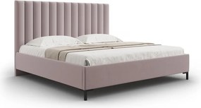 Světle růžová čalouněná dvoulůžková postel s úložným prostorem s roštem 180x200 cm Casey – Mazzini Beds