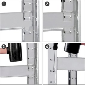 Zátěžový regál Yaheetech – Mod.8/2: 160 × 80 × 40 cm/640 kg stříbrná (264515749188)