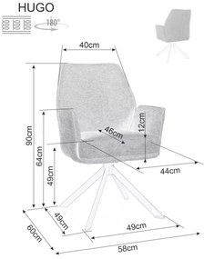 Otočné jídelní křeslo Hugo Brego světle béžové