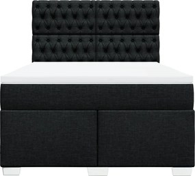 Box spring postel s matrací černá 140x200 cm textil 3292820