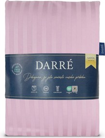 Damaškové saténové prodloužené povlečení Pruh 10 mm - Light pink Velikost: 140 x 220 + 70 x 90