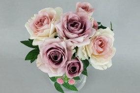 Růže, puget, barva fialová. Květina umělá KUM3229