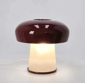 Vínová kovová stolní lampa se skleněným stínidlem (výška 35 cm) Clevely – Bizzotto
