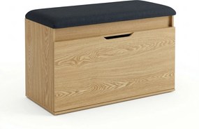 Botník s sedákem a úložným prostorem SOTO, 80 x 50 x 35 cm, hnědá