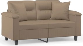 2místná pohovka s polštáři cappuccino 120 cm umělá kůže 3200987