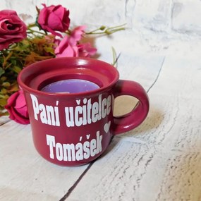 Svícen hrníček pro paní učitelku barvy na výběr