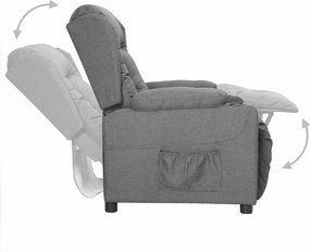 Polohovací křeslo světle šedé textil 339048