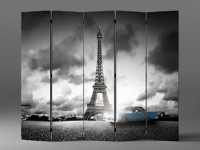 Liox Paraván Eiffelova věž a retro auto Rozměr: 225 x 180 cm