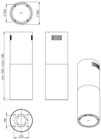 Ciarko Design Odsavač par Ciarko Design Tubus W Inox (CDW3801I)