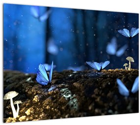 Obraz modrých motýlů (70x50 cm)