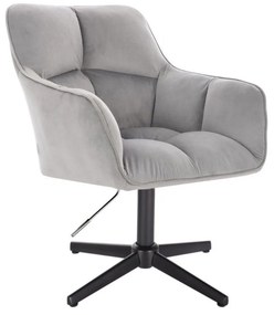 LuxuryForm DESIGN Otočné křeslo AMALFI VELUR na černém kříži - světle šedé