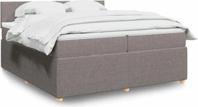 Box spring postel s matrací taupe 200x200 cm textil 3287560