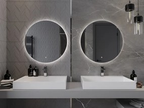Mexen Erg osvětlené koupelnové zrcadlo, kulaté 70 cm, LED 6000K, anti-fog - 9823-070-070-611-00