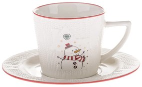 Bílý porcelánový šálek s vánočním motivem 110 ml Snowman – Dakls