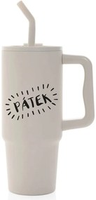 PÁTEK - béžový cestovní termohrnek 900 ml